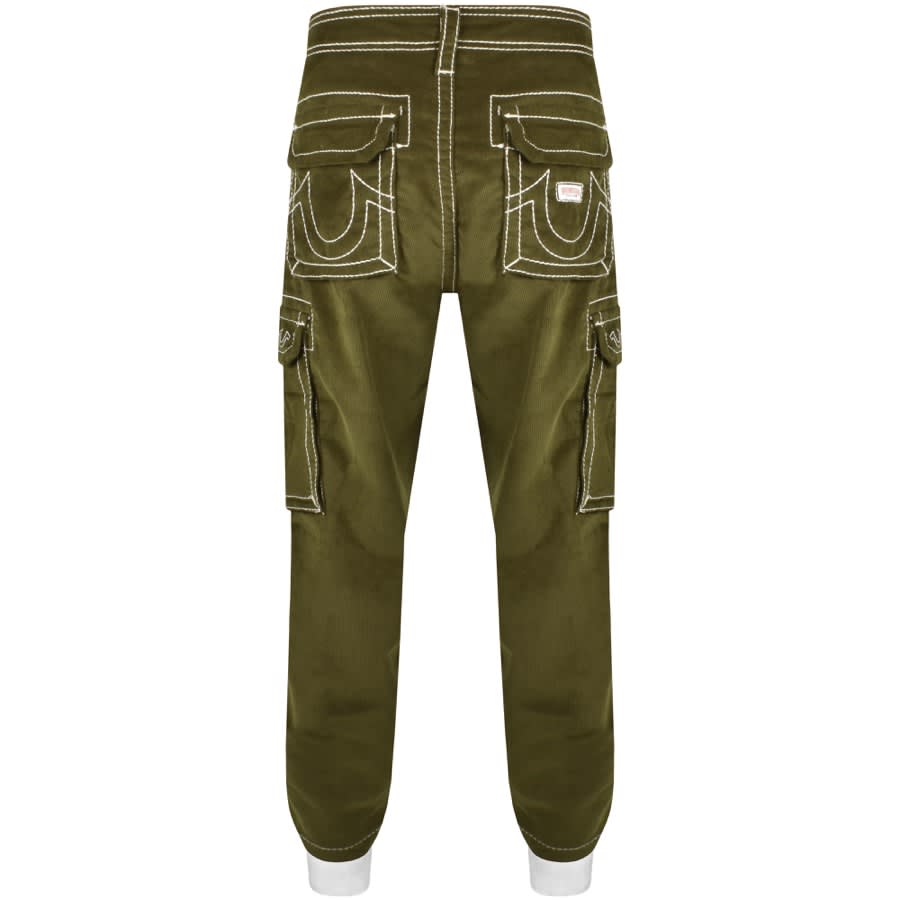 True Religion Corduroy Cargo Trousers Green Mainline Menswear